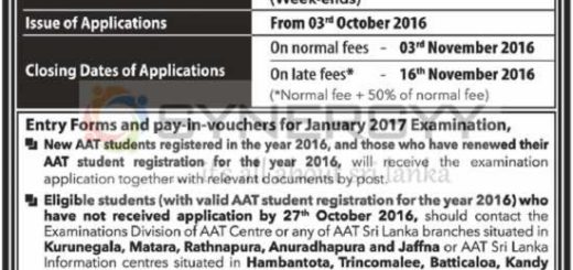 AAT Examination Timetable – Education SynergyY