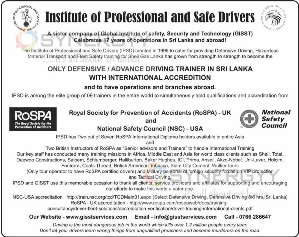 Institute of Professional and Safe Drivers – Training Programme ...