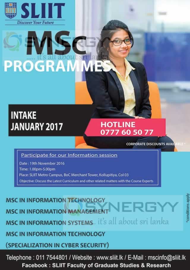 SLIIT MSc Programmes – Education SynergyY