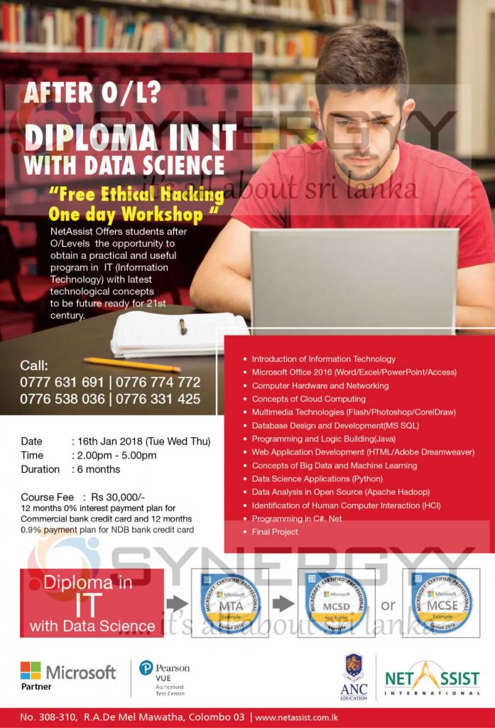 Diploma in IT with data science by Net Assist – Education SynergyY