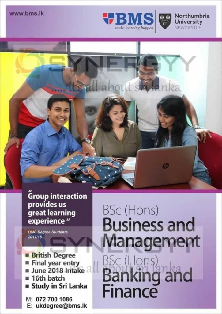 Final Year Bachelor Degree Programme from BMS – Education SynergyY